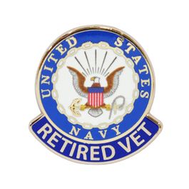 PIN-USN LOGO,RETIRED VET Wholesale and military products